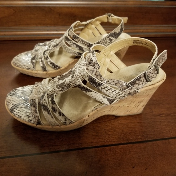 Bass | Shoes | Bass Snake Skin Print Wedge Sandals | Poshmark